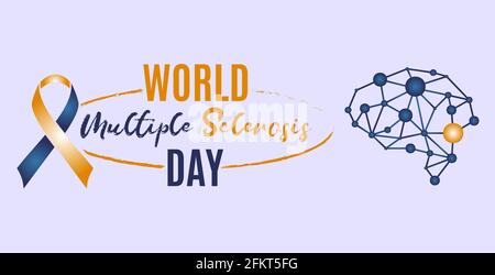 Multiple sclerosis awareness month concept. Banner template with orange ...