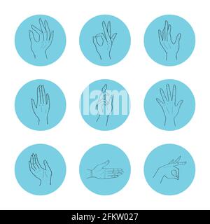nine hands expressions Stock Vector Image & Art - Alamy