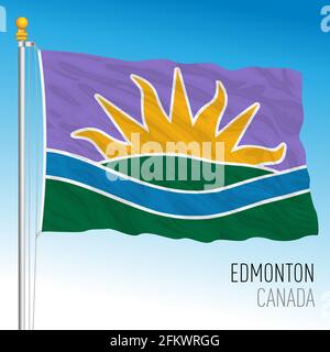 Edmonton city flag, Canada, north american country, vector illustration ...
