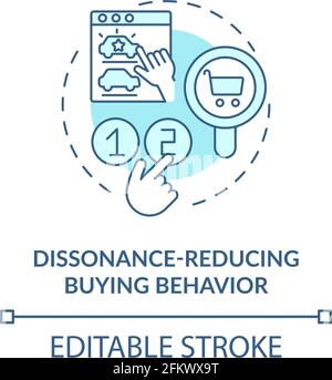 Dissonance-reducing buying behavior concept icon Stock Vector Image ...