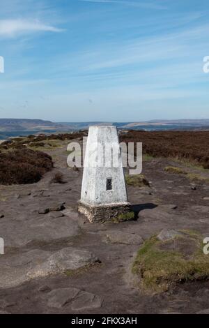 High Neb trig point at stanage edge near Hathersage, Peak District ...