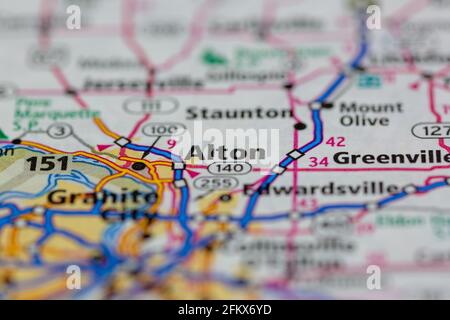 Alton shown on a road map or geography map Stock Photo - Alamy