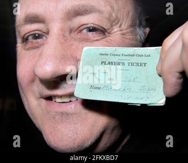 MARK IRELAND WITH HIS PLAYERS TICKET FROM DARBY COUNTY. 26/3/09 ...
