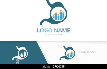 gastric or stomach health logo. stomach combination logo in the shape ...