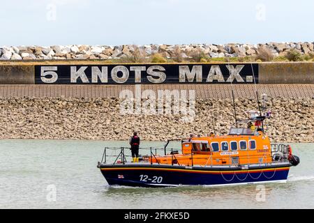 RNLI Mersey class lifeboat, The Princess Royal, on the old slipway at ...
