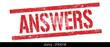 ANSWERS red grungy rectangle stamp sign Stock Photo - Alamy