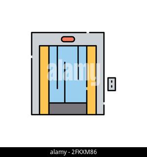 Lift color line icon. Disability. Isolated vector element. Outline ...