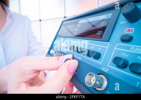 Semiconductor electronics laboratory with measuring instruments Stock ...