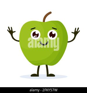 apple fruit character icon vector illustration design Stock Vector ...