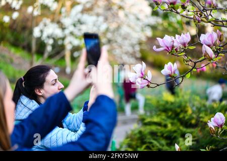 Quarantine restrictions in Kyiv have expired. Locals visit parks and ...