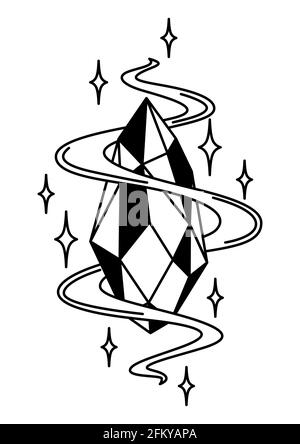 gem jewelry imagination mystery magic flat icon vector illustration ...