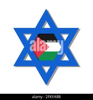 Two states flags of Israel and Palestine. High quality business ...