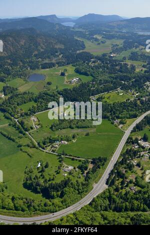 A view of a farm in the Cowichan Valley Stock Photo - Alamy