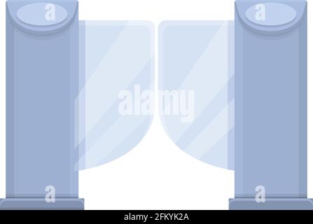 Sliding smart gate icon. Cartoon and flat of Sliding smart gate vector ...