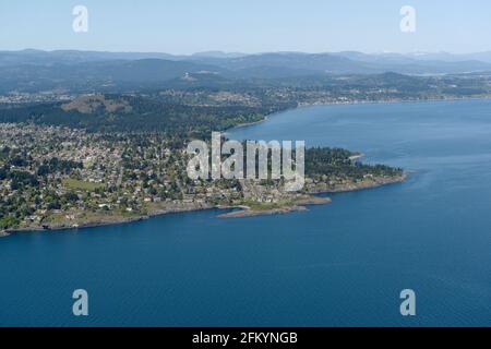 Aerial photo of Gordon Head, Saanich, Vancouver Island, British ...