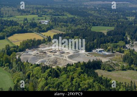 Evans Redi-Mix gravel pit, Duncan, Vancouver Island, British Columbia ...