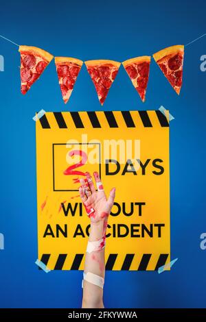 Pizza party poster Stock Photo - Alamy