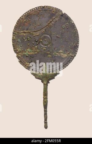 Bronze and silver roman mirror. 1st Century BC. National Museum of ...