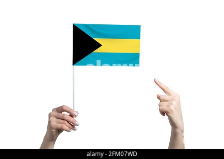 Small national flags of the Bahamas on a white background Stock Photo ...