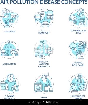 Air pollution disease concept icons set Stock Vector Image & Art - Alamy