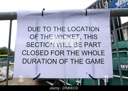 A general view of the wicket ahead of an England training session at ...