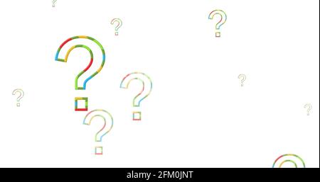Illustration of multiple green question marks on white background Stock ...