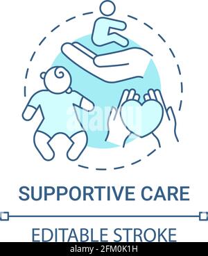 Supportive service line icon, concept sign, outline vector illustration ...