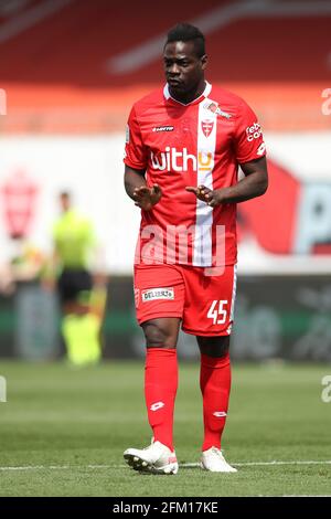 Monza, , 4th May 2021. Mario Balotelli of AC Monza looks on, on one ...