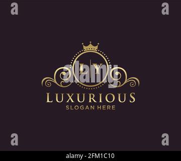 LY Letter Royal Luxury Logo template in vector art for luxurious branding projects and other ...