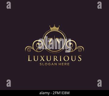 ZV Letter Royal Luxury Logo template in vector art for Restaurant ...