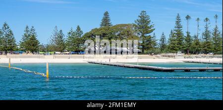 Shark net around a pontoon creating a safe area for swimming at the ...