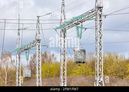 Substation line trap electric communication or high frequency stopper ...