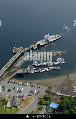 Aerial photo of the BC Ferry, Howe Sound Queen at the Crofton Ferry ...