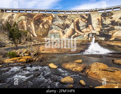 Wellington Dam world's largest dam wall mural painted by Guido Van ...