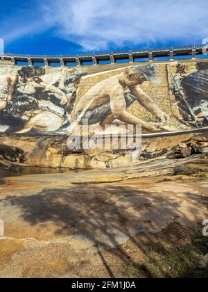 Wellington Dam world's largest dam wall mural painted by Guido Van ...