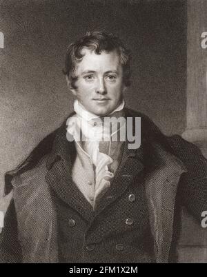 Sir Humphry Davy (1778-1829), British chemist, discovered several ...