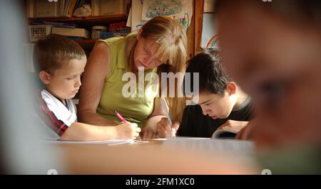 Elspeth Bright with her children, all of who she teaches from home.8 ...