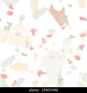 Terrazzo seamless pattern. Orange realistic marble texture with stones ...