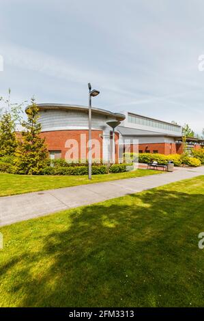 The Anacortes Public Library exterior showing the rotunda in Anacortes ...