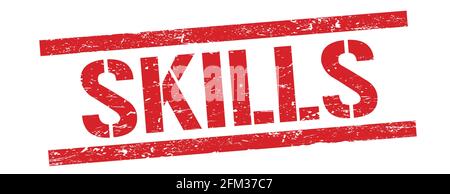 SKILLS red grungy rectangle stamp sign Stock Photo - Alamy