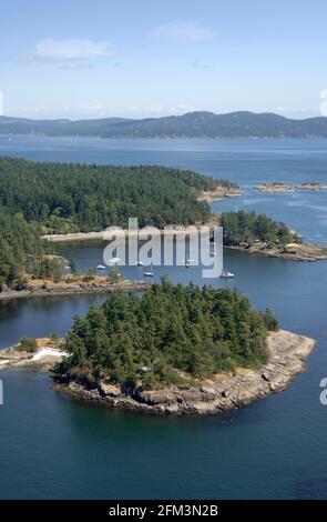 Aerial photo of Princess Bay, Portland Island, Southern Gulf Islands ...