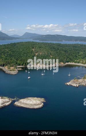 Aerial photo of Princess Bay, Portland Island, Southern Gulf Islands ...