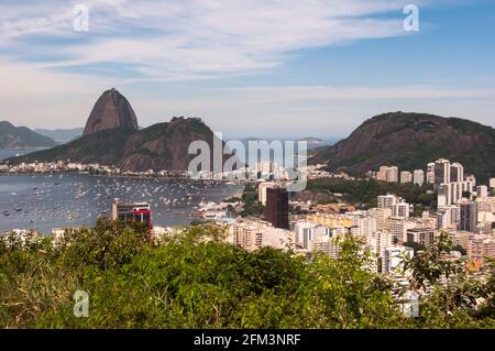 Botafogo district with Sugarloaf Mountain in the horizon, Rio de ...