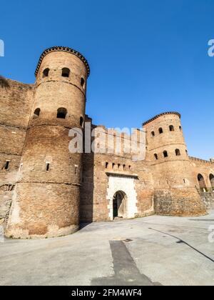 Rome, Italy. Porta Asinaria is a gate in the Aurelian Walls of Rome ...
