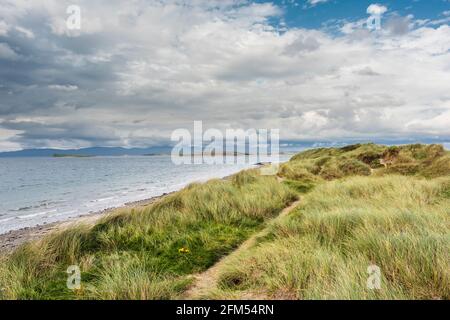 Clew Bay with some of its famous drumlins from Bertra Beach near ...