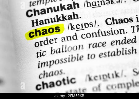 Highlighted word chaotic concept and meaning Stock Photo - Alamy