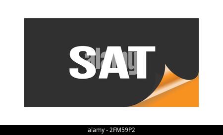 SAT text written on orange grungy vintage round stamp Stock Photo - Alamy