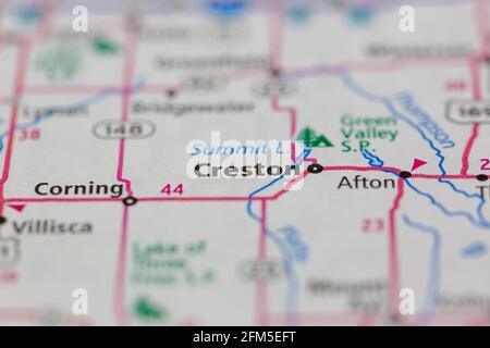 Creston Iowa USA Shown on a Geography map or road map Stock Photo - Alamy