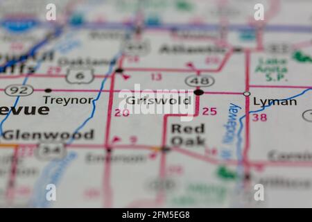 Griswold Iowa USA Shown on a Geography map or road map Stock Photo - Alamy