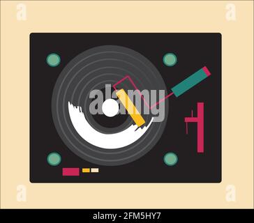 Play media phonograph, illustration, vector on white background Stock ...